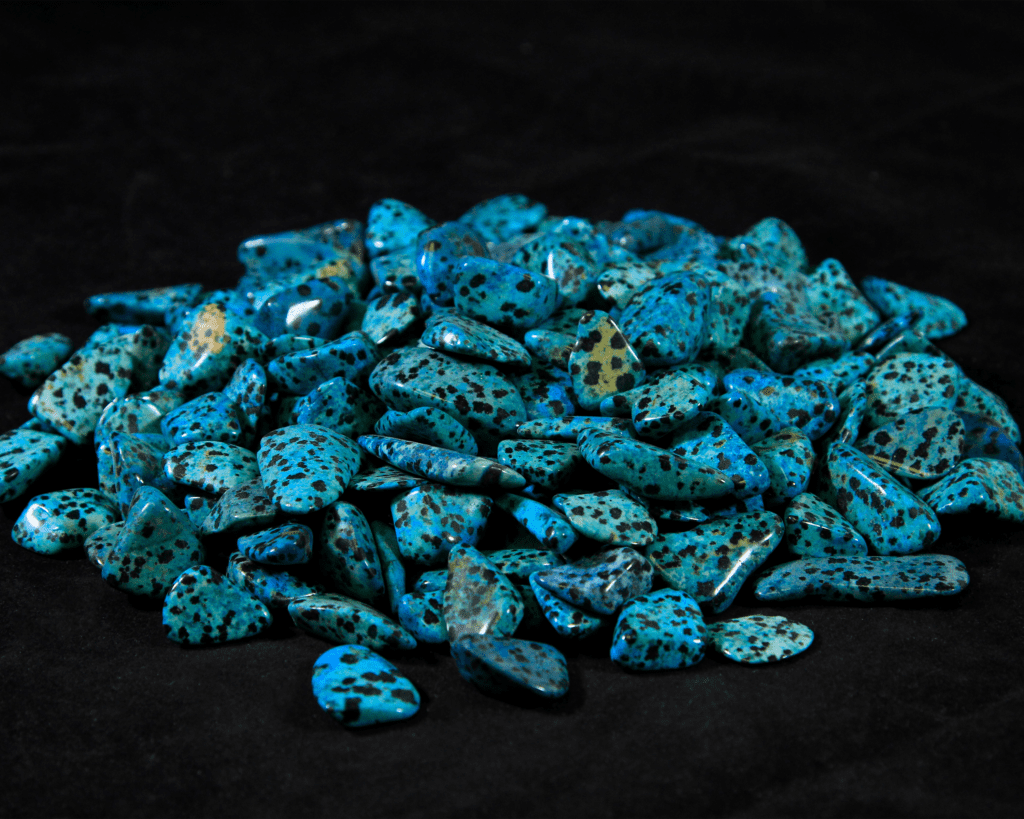 1lb of Tumbled Blue Dalmatian Jasper - Kids Love Rocks